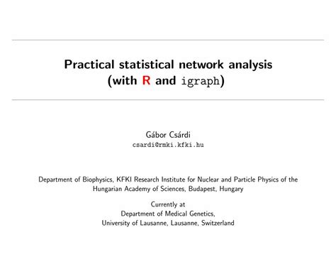 PDF Practical Statistical Network Analysis With R And Igraph DOKUMEN TIPS