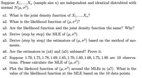 Suppose X Xn Sample Size N Are Independent And Chegg Com