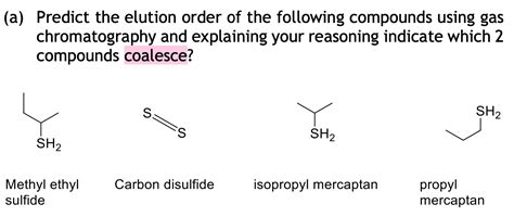 Solved A Predict The Elution Order Of The Following