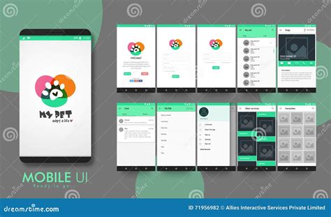 Material Design Ui Ux And Gui For Mobile Apps Stock Illustration