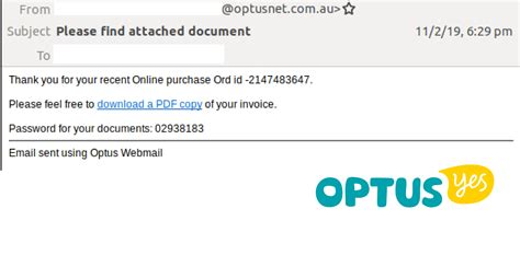Cybercriminals Deliver Multiple Malicious Emails From Compromised Optus Accounts