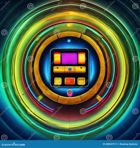 A Cyborg In A Retro Video Gaming Hall A Synthwave Hall With Slot Machines Stock Illustration