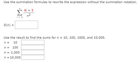 Solved Use The Summation Formulas To Rewrite The Expression Chegg Com
