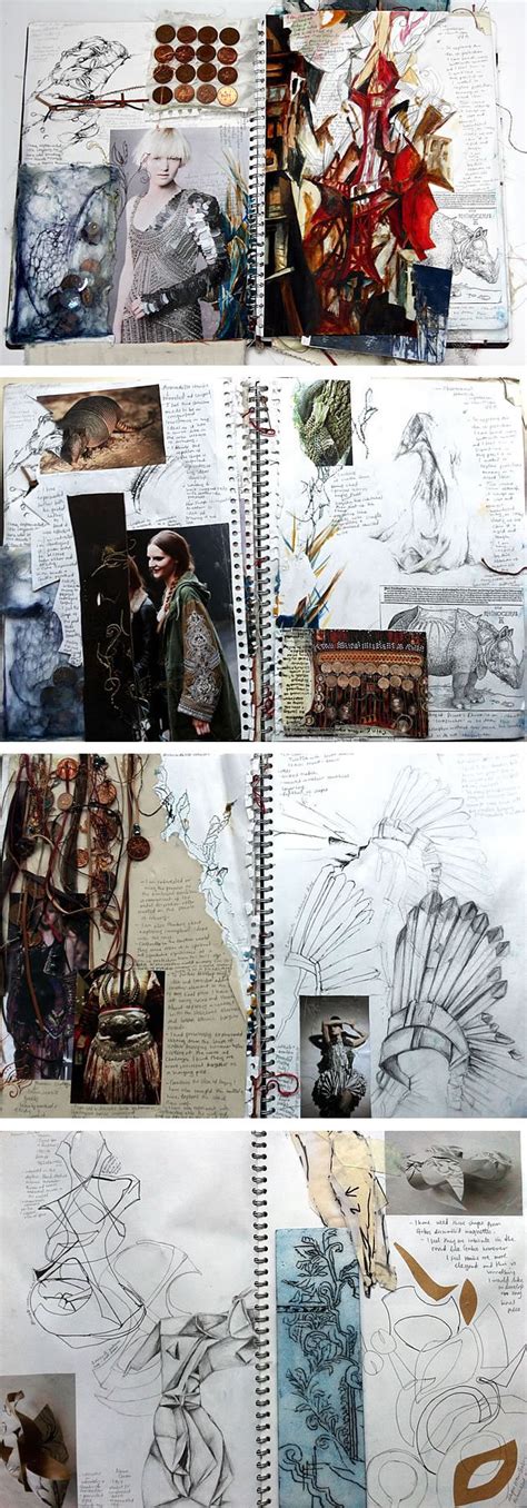 A Level Textiles Beautiful Sketchbook Pages