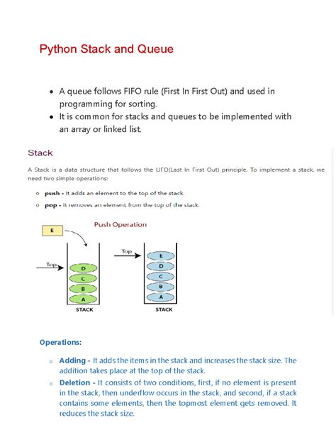 Python Stack And Queue It Is Common For Stacks And Queues To Be Implemented With An Array Or