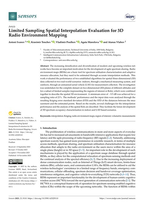 Pdf Limited Sampling Spatial Interpolation Evaluation For 3d Radio