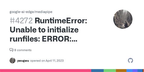 Runtimeerror Unable To Initialize Runfiles Error Externalbazeltoolstoolscpprunfiles