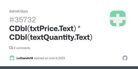 Cdbltxtpricetext Cdbltextquantitytext · Issue 35732 · Dotnetdocs · Github