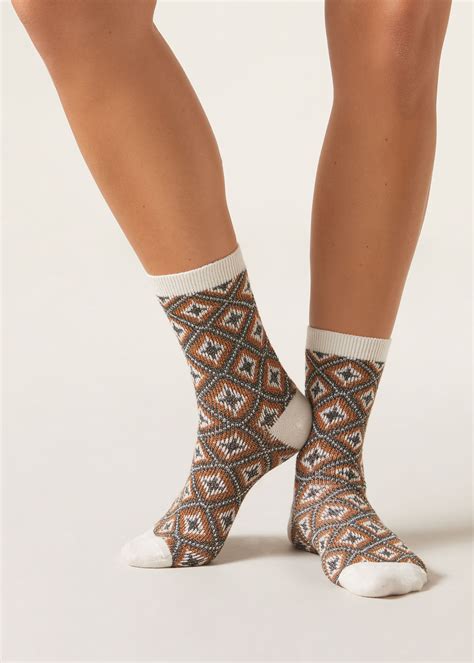 Diamond Pattern Cashmere Socks Short Socks Calzedonia