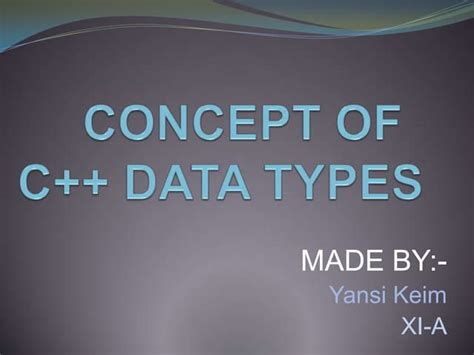 Data Types In C Programming Pptx