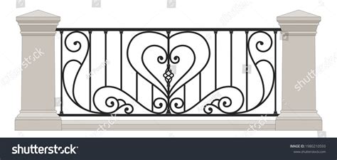 Iron Railings Luxuty Forging Design Blacksmithing Stock Vector Royalty