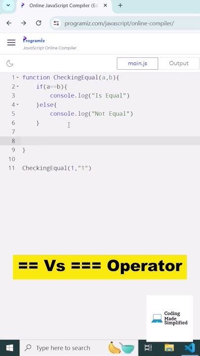 js equality operator javascript interview viral reels computerscience softwaredeveloper