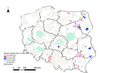 Anselin Local Morans I Statistics For Dynamic Ageing Index In 2005