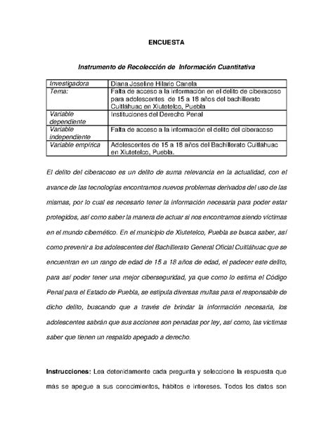Recopilación De Información Cuantitativa Y Cualitativa Encuesta