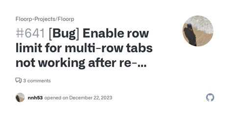 Bug Enable Row Limit For Multi Row Tabs Not Working After Re Open
