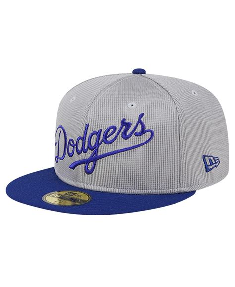 New Era Mens Gray Los Angeles Dodgers Pivot Mesh 59fifty Fitted Hat