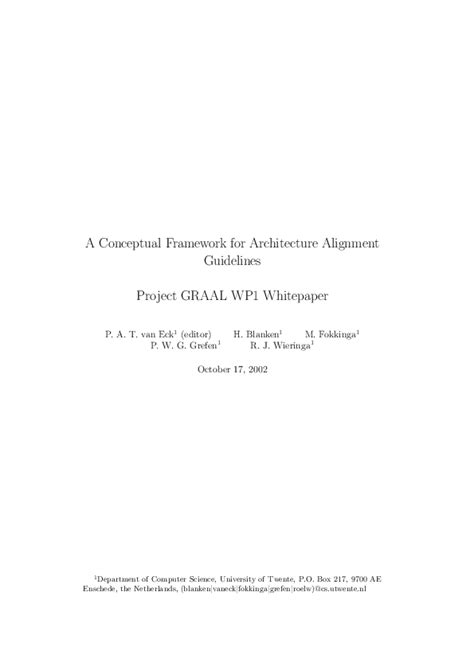 Pdf A Conceptual Framework For Architecture Alignment Guidelines