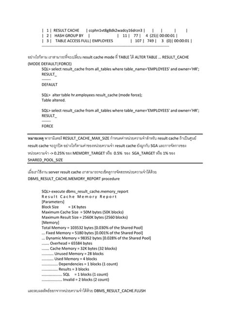 การเพิ่มประสิทธิภาพ Instance Memory Oracle 11g Pdf
