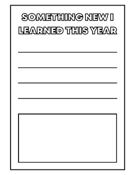 My School Year End Of Year Reflection By Red Shoe Shop Tpt