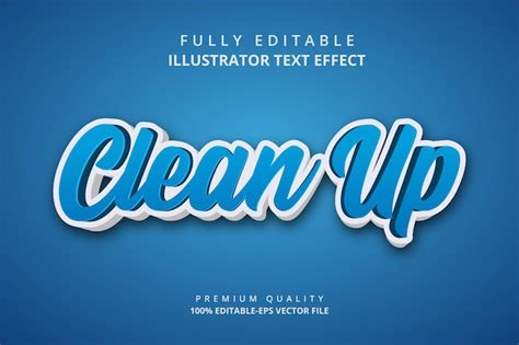 Premium Vector Creative Cleanup Editable Text Effect Style Vector