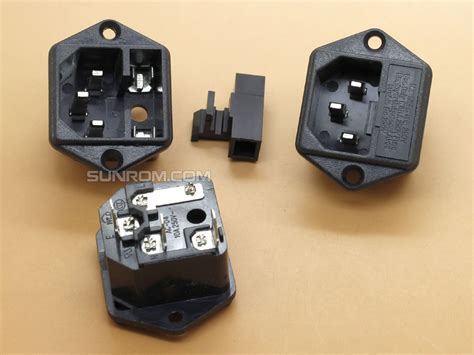 AC Power Socket With Fuse Holder Screw Mount IEC C Sunrom Electronics