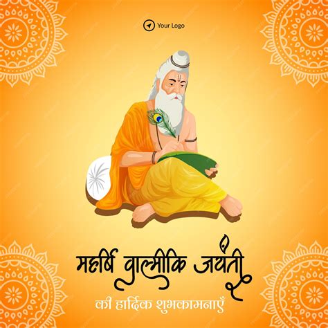 Premium Vector | Creative banner design of happy maharishi valmiki ...