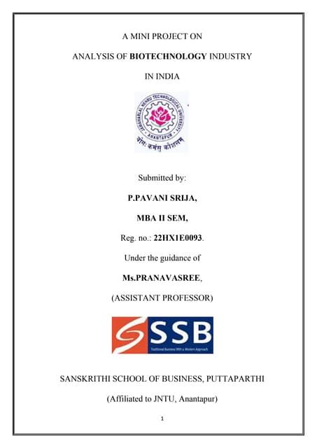 Biotechnology Cluster Introduction To Establish The Cluster Docx