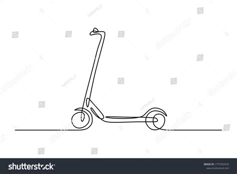 Scooter Continuous Line Art Drawing Style Stock Vector Royalty Free 1775762435 Shutterstock
