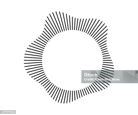 방사형 파동 사운드 라인 원형 프레임 사운드 서클 링 물결 모양의 룬 프레임 방사형 태양 광선 기호입니다 물결 모양의 기하학적 실루엣 추상적인 디자인 요소입니다 흰색 배경에