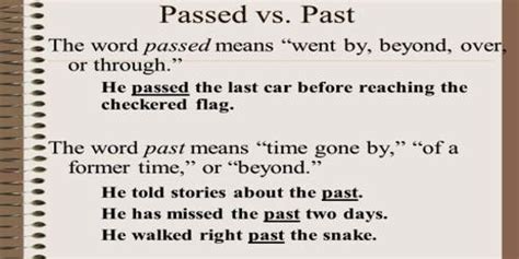 Difference Between Passed And Past Assignment Point