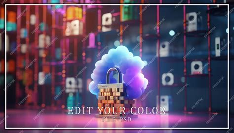 Cybersecurity Concept Secure Cloud Storage Premium Ai Generated Psd