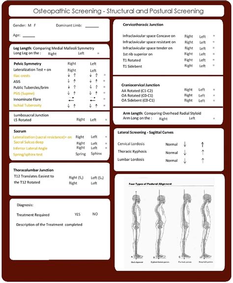 Osteopathic Postural Assessment Form Download Scientific Diagram