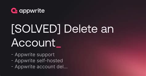 Solved Delete An Account Threads Appwrite