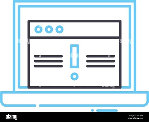 Cyber Robbery Line Icon Outline Symbol Vector Illustration Concept
