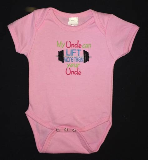 My Uncle Can LIFT More Than Your Uncle Embroidered Bodysuit Etsy