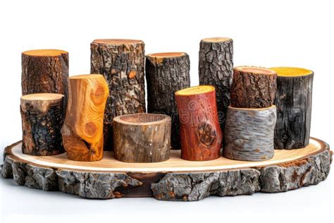 Assorted Wooden Tree Log Trunks For Artwork Design Mockup Templates Cutout File With Many