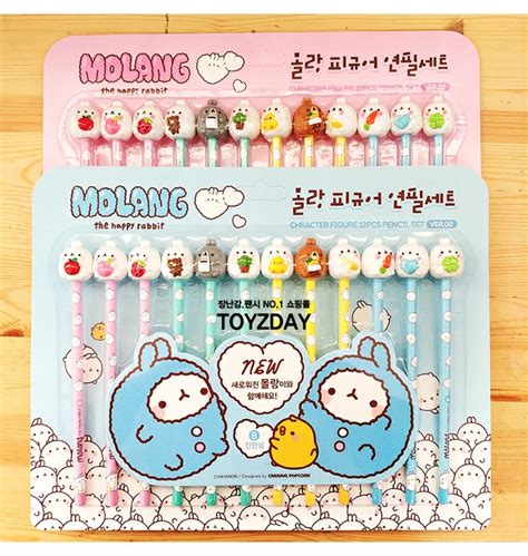 N168786 몰랑 미니 피규어 12본 연필세트 3탄문구세트필기구세트학용품세트팬시 티몬