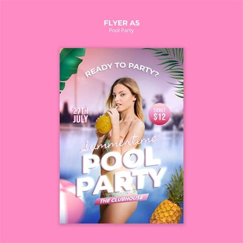 Premium Psd Summertime Pool Party Template