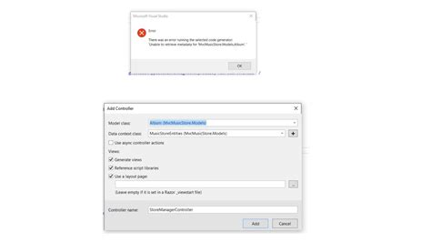 C Unable To Retreive Metadata For Mvcmusicstoremodelsalbum