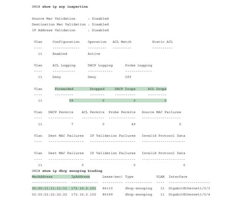 Configure Layer 2 Security Features Dhcp Snooping Dynamic Arp