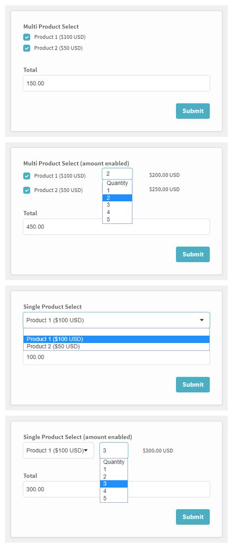 Create Order Form Using Multiple Product Select