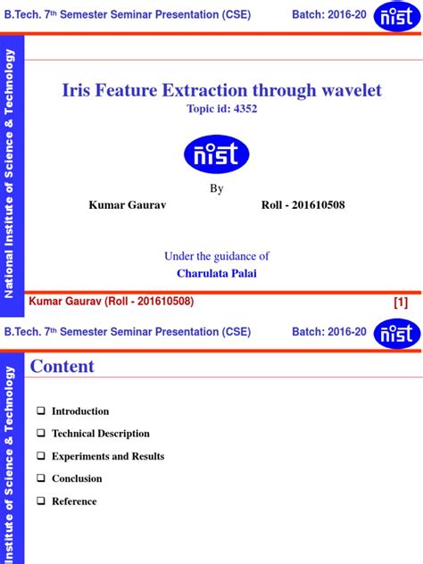 Iris Feature Extraction Through Wavelet Topic Id 4352 Pdf Algorithms Signal Processing