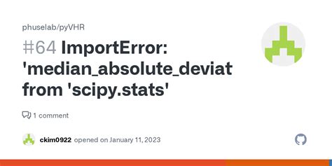 Importerror Medianabsolutedeviation From Scipystats · Issue 64