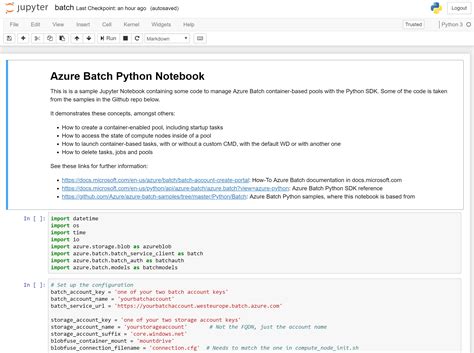 Azure Batch Python Sdk And Jupyter Notebooks Cloudtrooper