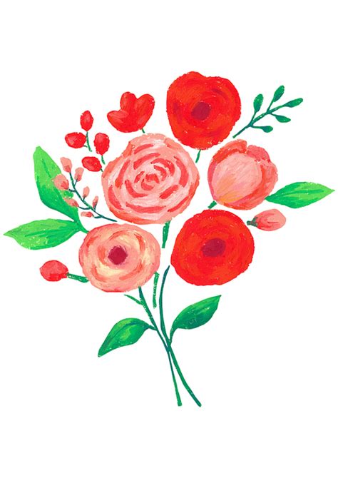 오일파스텔 일러스트 장미꽃 유토이미지 상세페이지 베이직샵 일러스트 22003305