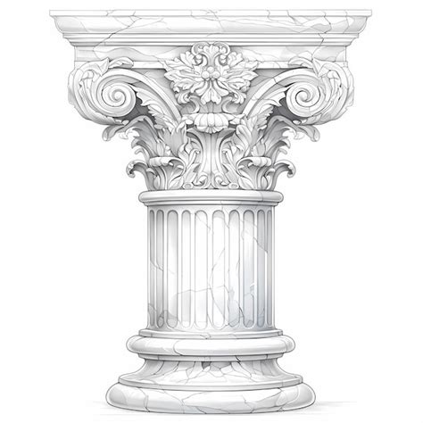 Classic Elegance Detailed Marble Column Illustration Premium Ai