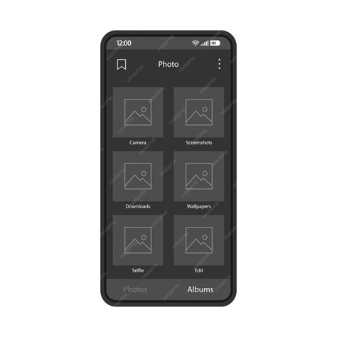Premium Vector Photo Album Smartphone Interface Vector Template