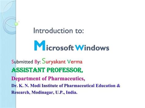 Windows Operating System Presentation Ppt