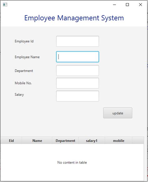Employee Management System Using Javafx