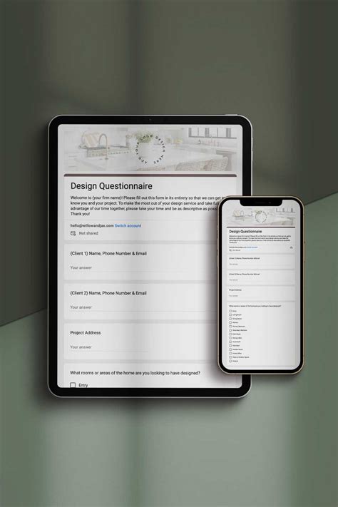 Interior Design Questionnaire Interior Design Client Questionnaire A